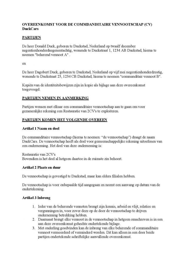 Commanditaire vennootschap oprichten model 2025 - [title_document_tarief_excl_btw id="149"]